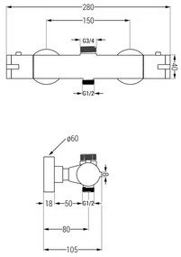 Termostatická sprchová baterie MEXEN KAI grafitová