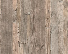 Vliesová tapeta 95405-3 hnědobéžové dřevo / Tapety na zeď 954053 Wood´n Stone 2 (0,53 x 10,05 m) A.S.Création