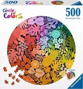 Ravensburger Kruhové puzzle: Tropický motiv / 500 dílků / od 12 let