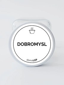 Samolepka na kořenky DOBROMYSL bílá 5 cm tučné písmo