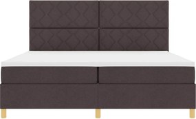 Postel s boxspringem s čelo Tmavě hnědá 200 x 200 cm textil 3339724