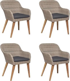 5dílný zahradní jídelní set hnědý 3067825