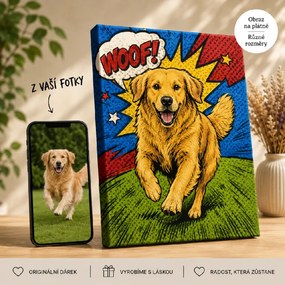 Foto obraz z vlastní fotky na plátno – Komiksový & Pop-Art portrét mazlíčka z fotky Rozměry obrazu: 40 x 50 cm