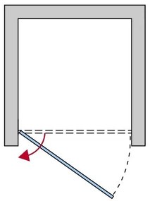 Ronal (Sanswiss) Ronal, SOLINO Black Line jednokřídlé dveře SOL1, š. 75 cm Sklo: 87 Screen