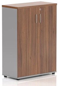 NABYTEK-DESIGNOVY.CZ - S383 19 - Kancelářská skříň Komfort, 80x38,5x113 cm, dveře 3/3 , ořech/šedá