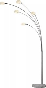Searchlight EU3085-5CWH Stojací oblouková lampa GIRAFFE bílé sklo, mramor
