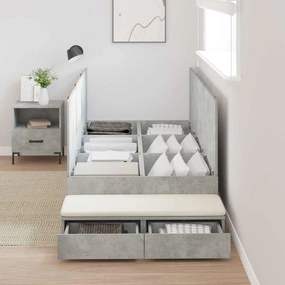 Rám postele s úložným prostorem se zásuvkou Betonově šedá 80 cm 3335600