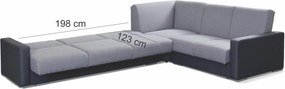 Rohová rozkládací sedací souprava do L NERO, 308 cm, s úložným prostorem