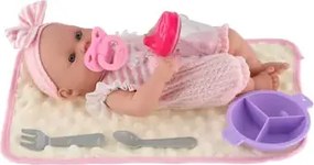TEDDIES Panenka miminko s doplňky / 28 cm / Pevné tělo / Doplňky v bal
