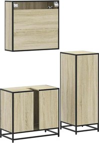 3dílný set koupelnového nábytku dub sonoma kompozitní dřevo 3301036
