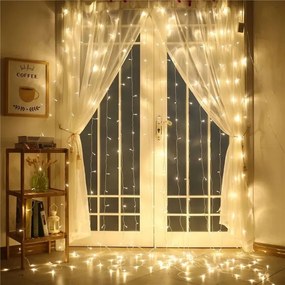 VOLTRONIC® 59569 Vánoční osvětlení - světelný závěs - 3x3 m teple bílá 300 LED