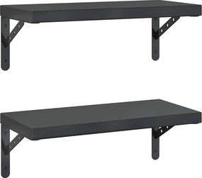 Nástěnné police 2 ks 50 x 23,5 cm černé nerezová ocel 3214519