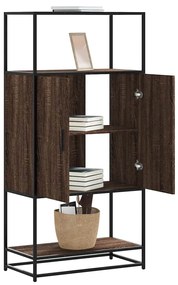 Skříň highboard hnědý dub 68x35x139cm kompozitní dřevo a kov