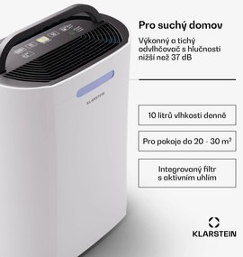 Klarstein AeroDry 10 Odvlhčovač 165W 10l/d 135m³/h 20-30m² DrySelect 37dB