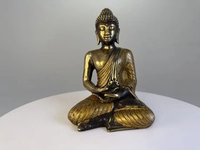 Buddha kovový, mudra meditace