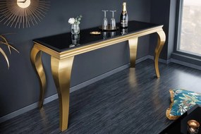 Designová konzole Rococo 140 cm černá / zlatá