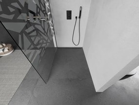 Mexen Kioto L, sprchová zástěna Walk-In 110 x 200 cm, 8mm čiré sklo bílý vzor, ​​grafitový profil, 800-110-103-66-85