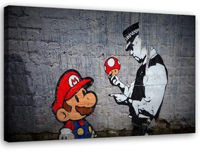 Obraz na plátně Banksy Super Mario - 120x80 cm