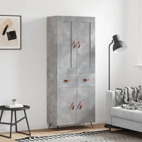 Skříň highboard betonově šedá 69,5x34x180 cm kompozitní dřevo 3199853