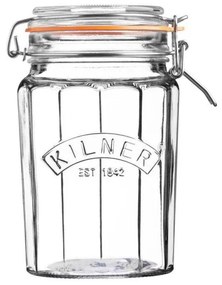 KILNER Kulatá zavařovací sklenice s klipem 950 ml, čirá barva, sklo, kov