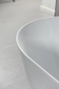 Erga Molly, volně stojící vana 150x75 cm + odtoková zátka, bílá lesklá, ERG-Molly-150075-WH-WH