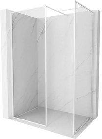 Mexen Kioto-F sprchová stěna Walk-in s rámem 140 x 80 cm, transparentní 8 mm, bílá - 800-140-202-04-20-080