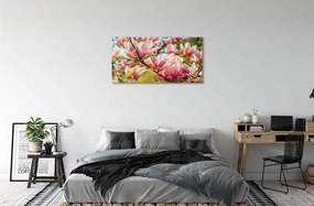 Obrazy na plátně růžová magnolie 140x70 cm