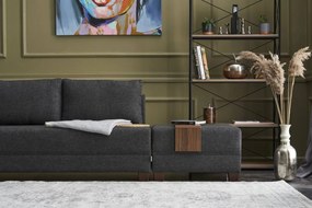 Designová rohová sedačka Ramesha 280 cm antracitová - levá