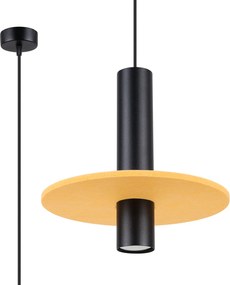 Sollux Lighting Závěsná lampa PELTA 1 černá/žlutá