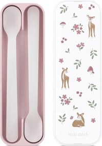 Světle růžové plastové dětské lžičky v sadě 2 ks Fairy Garden – Mepal