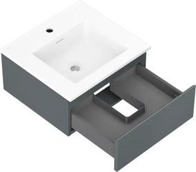 Mexen Orio, koupelnová skříňka 50 cm s umyvadlem Otis, 1 zásuvka, grafitová matná/bílá matná, 91A10-05023-1-BF66-W18M01