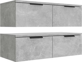 Nástěnné skříňky 2 ks betonově šedé 68x30x20cm kompozitní dřevo 3115895