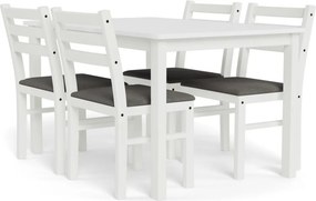 ACTONA Jídelní set stolu a čtyř židlí ALICANTE bílý 110x70 cm