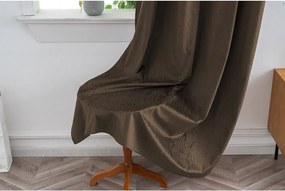 Zatemňovací závěs DUNES VELVET 140x250 cm, hnědý Zavěšení: Kovové kroužky