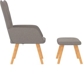 Relaxační křeslo se stoličkou taupe textil 327543