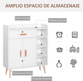 HOMCOM Konzolový stůl s úložným prostorem - Víceúčelový nábytek do jídelny, obýváku, koupelny a chodby 80x29,5x96 cm