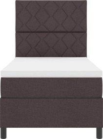 Postel s boxspringem s čelo Tmavě hnědá 90 x 190 cm textil 3339430