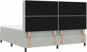 Postel s boxspringem s matrací Světle šedá 200 x 200 cm samet 3341972