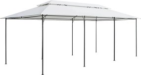 Zahradní altán se závěsy 600 x 298 x 270 cm bílý 180 g/m² 310073