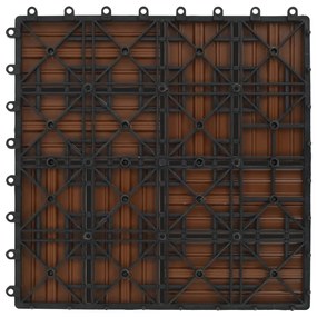 22 Ks Terasové Dlaždice 30 X 30 Cm 2 M² Wpc Hnědé