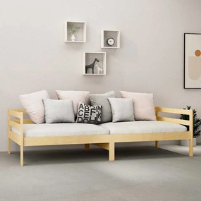 Válenda s matrací 90 x 200 cm masivní borové dřevo 3083559