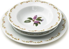 Porcelánová jídelní sada LEA Lilac 18 ks bílá/fialová