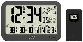 JVD Digitální černé rádiem řízené hodiny JVD RB3565.1 