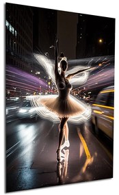 Moderní obraz tanečnice ve městě neonu Rozměr: 60 x 90 cm