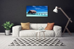 Obraz na plátně Moře Pláž Dům Architektura 100x50 cm