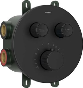 Sapho Smart Select - Termostatická sprchová baterie pod omítku, pro 2 spotřebiče, s tělesem, matná černá RP032B