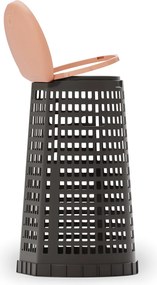 Plastový odpadkový koš na 120 l pytle, černý, červené víko