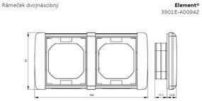 ABB Element dvojrámeček IP44 bílá 3901E-A00942 B