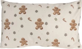 Béžový povlak na polštář s perníčkem Gingerbread Magic - 30*50 cm