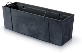 PROSPERPLAST Závěsný truhlík - URBI CASE W Beton Effect Rozměr: 39,5x18,5 cm, Barva: marengo